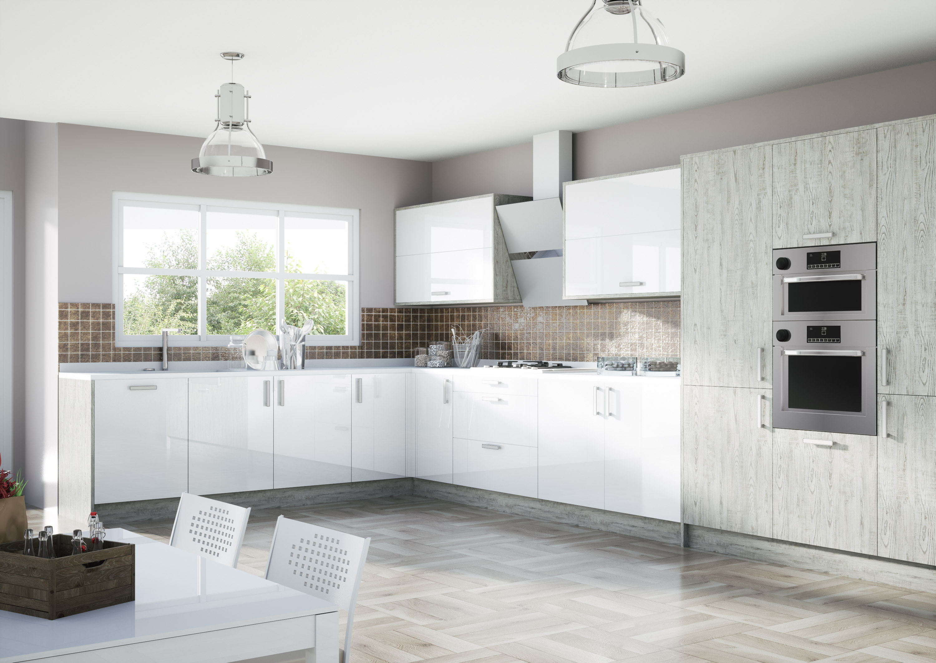 Puerta de Cocina Aruba Touch Blanco Alto Brillo | Ezzy