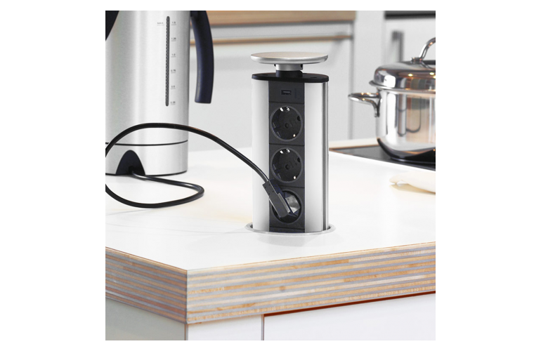 Multiconector Extraíble Port USB - Diámetro 100mm - 2 Enchufes Schuko ...