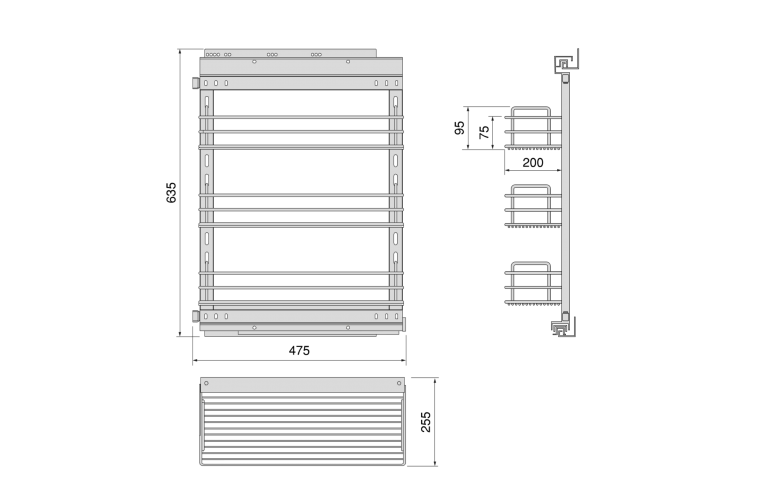 TitaneStar Pull-Out Trolley with Soft Close - Anthracite Grey Steel ...