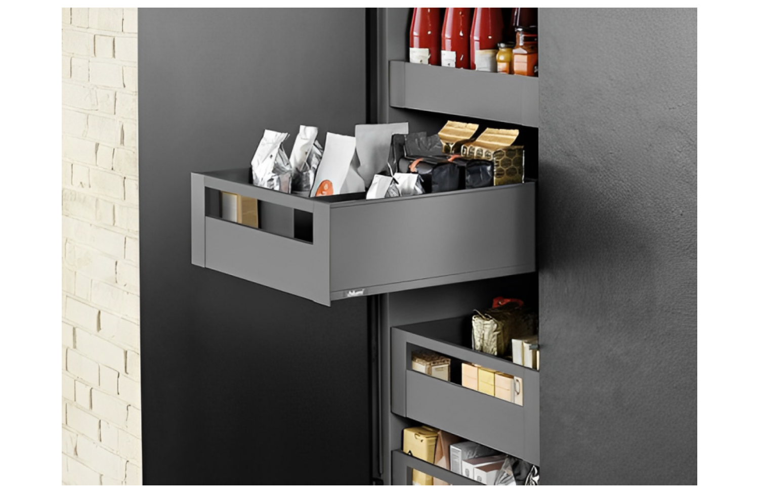 Accesorios para Frontal de Cajones Interiores Gris Antracita | Ezzy